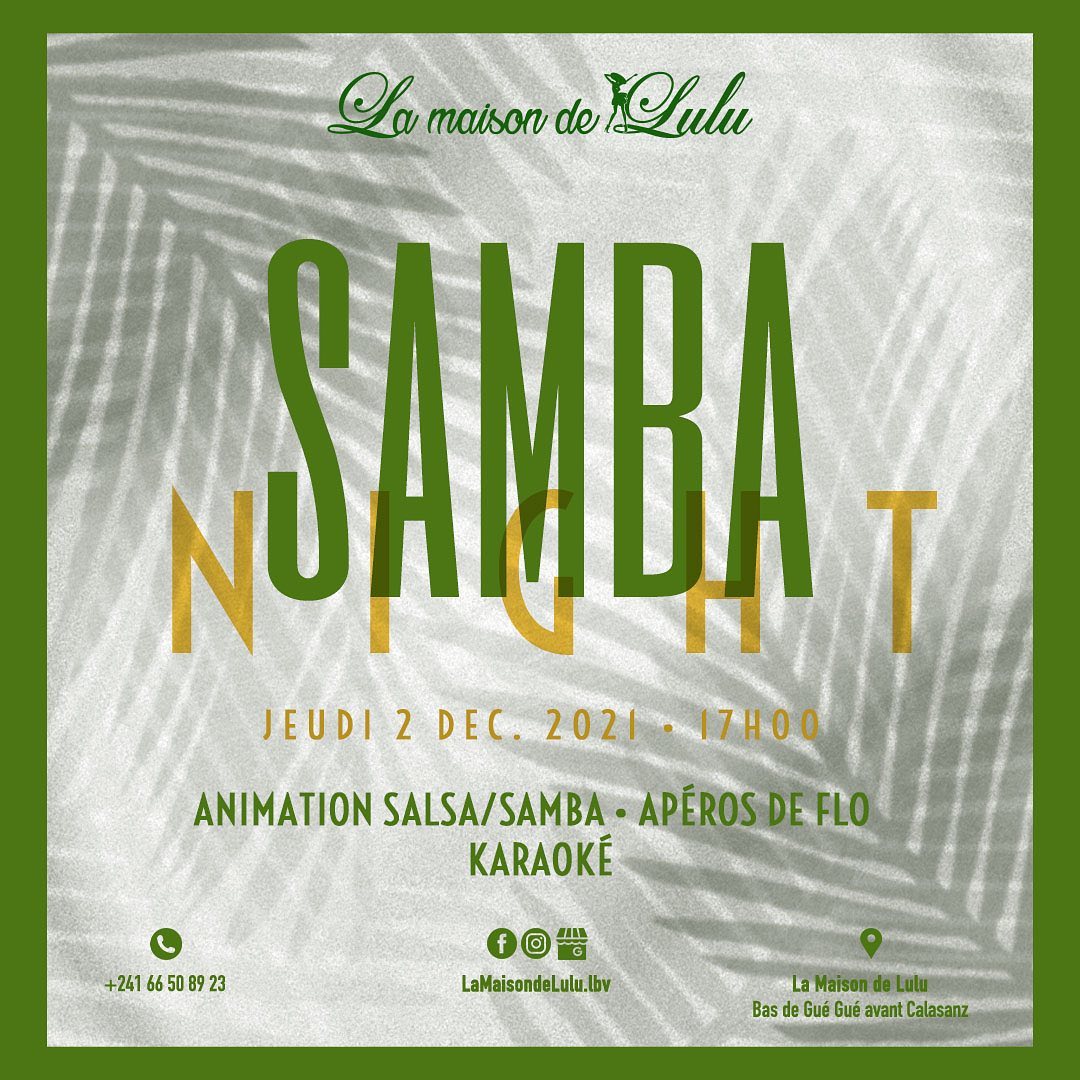 Événements à venir | SAMBA NIGHT | Le Pratique du Gabon